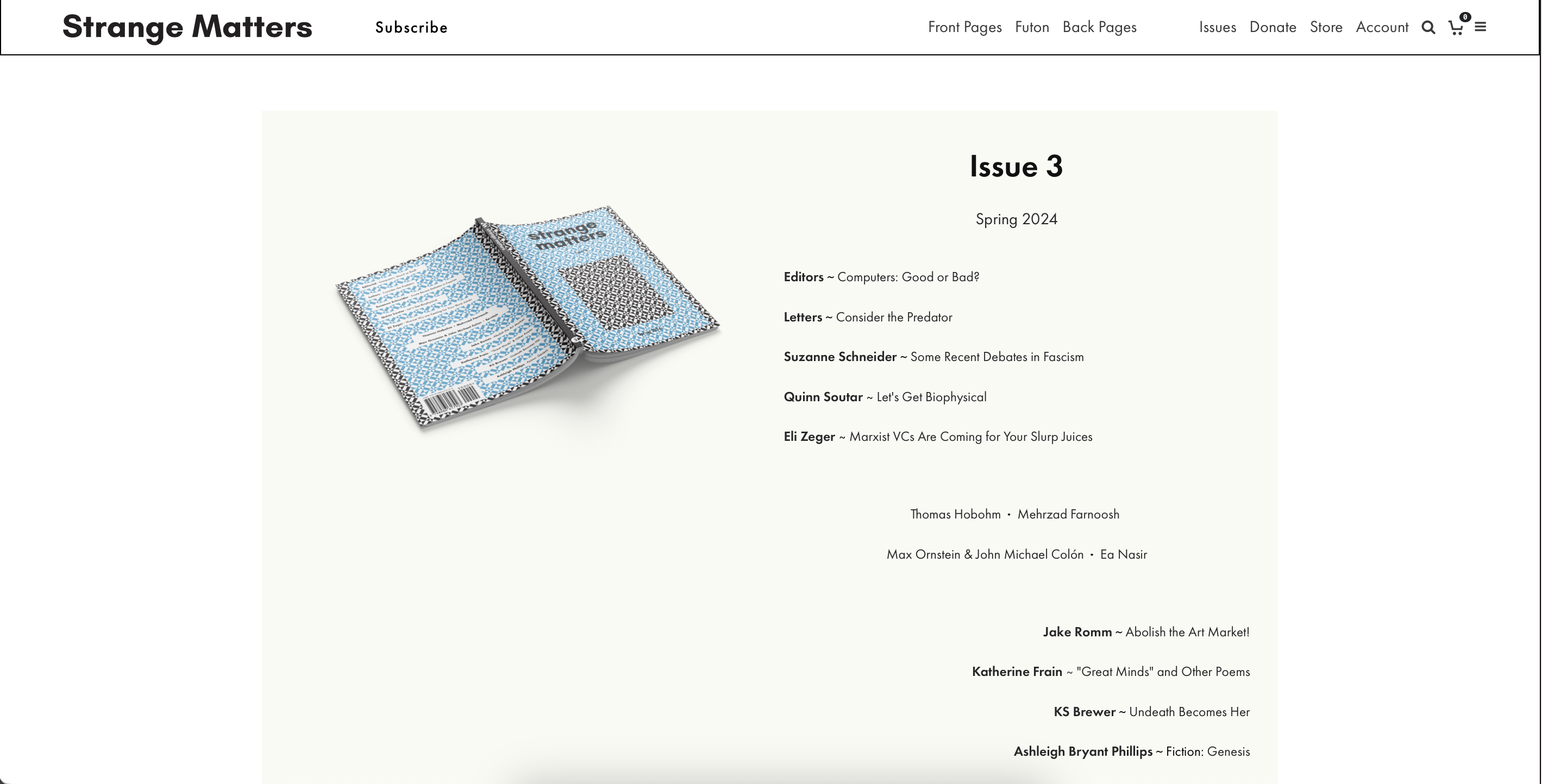 Issue 3 - Strange Matters